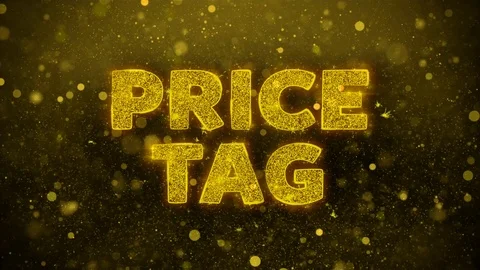 Price Tag Text on Golden Glitter Shine P... | Stock Video | Pond5