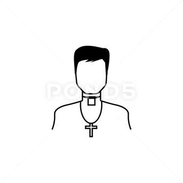 Priest icon. Avatar element of professions for mobile concept and web ...
