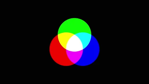 Primary colors merge educational | Stock Video | Pond5