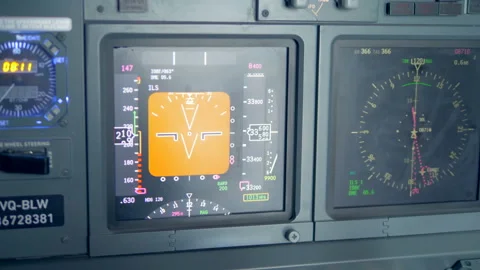 Primary flight display on a console of a... | Stock Video | Pond5