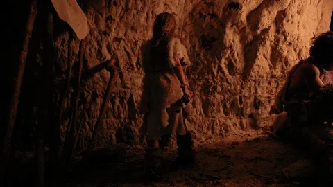 Primitive Prehistoric Neanderthal Child ... | Stock Video | Pond5