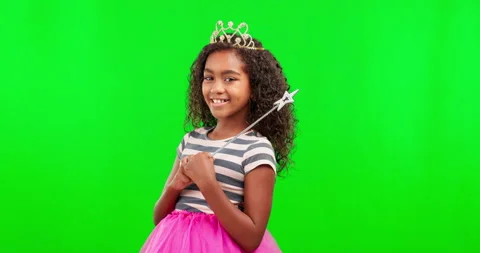 Princess, happy and face of a girl on a ... | Stock Video | Pond5