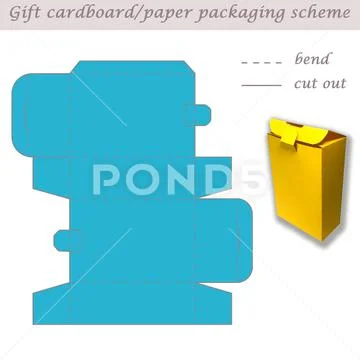 Printable cube paper or cardboard packaging scheme box for gifts ...