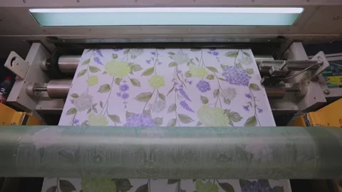 Printing on wallpaper, the process of pr... | Stock Video | Pond5