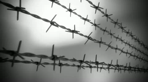 Prison, barbed wire fence, incarceration... | Stock Video | Pond5
