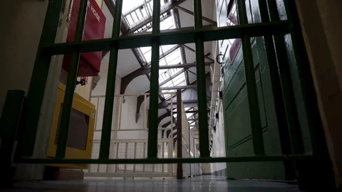 Prison Bars Open Inside Prison Block, 4K... | Stock Video | Pond5