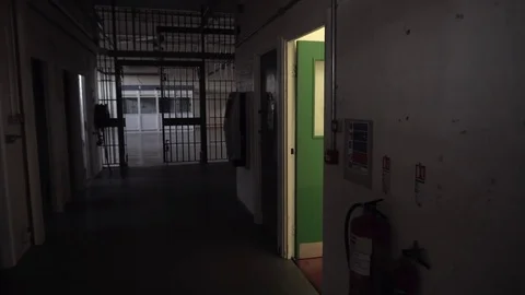 Prison Bars Open POV in Corridor Dark, D... | Stock Video | Pond5
