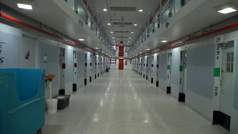 prison cell block housing unit jail hall... | Stock Video | Pond5