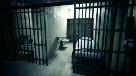Prison cell walk-through animation. | Stock Video | Pond5