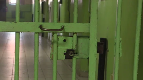 Prison doors. Prison corridor, the iron ... | Stock Video | Pond5