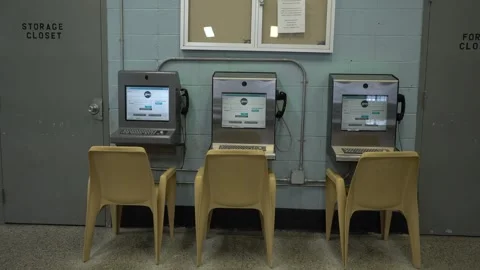 prison phones telephones in prison housi... | Stock Video | Pond5