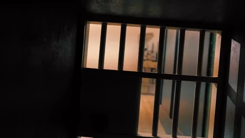 prison, prison cell bars and prison door... | Stock Video | Pond5