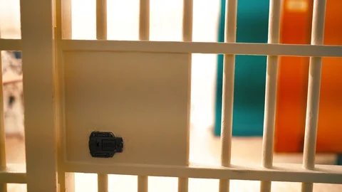 prison, prison cell bars and prison door... | Stock Video | Pond5