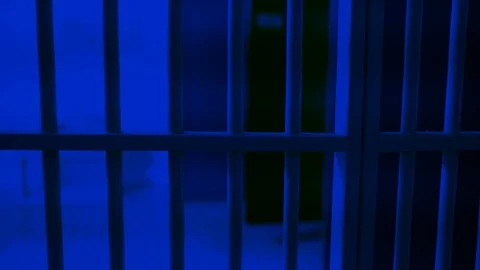 prison, prison cell bars and prison door... | Stock Video | Pond5
