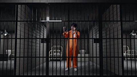 Prisoner With Broken Handcuffs Screaming... | Stock Video | Pond5