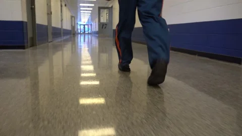 prisoner walking in hallway of prison ja... | Stock Video | Pond5