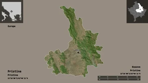 Pristina location. Kosovo. Satellite map | Stock Video | Pond5