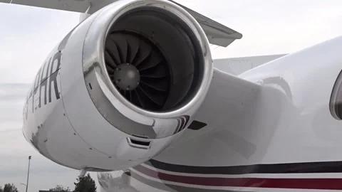 Private Jet Engine Close Up Airplane | Stock Video | Pond5