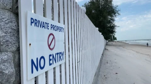 Private property sign with no entry mess... | Stock Video | Pond5
