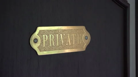 Private Sign on Door | Stock Video | Pond5