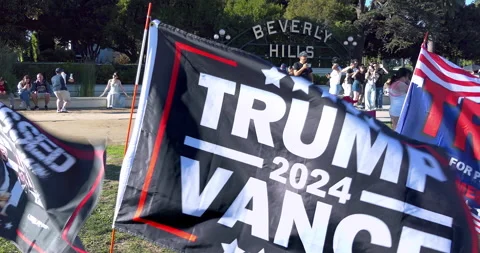 Pro-Trump Rally With Flags In Front Of T... | Stock Video | Pond5