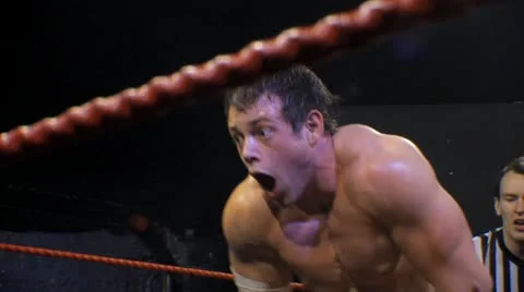 Pro Wrestler Collapsing in Agony After a... | Stock Video | Pond5