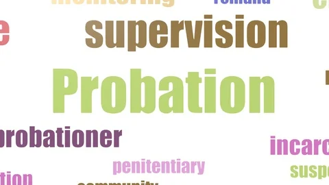 Probation Word Cloud Animated Isolated O... | Stock Video | Pond5