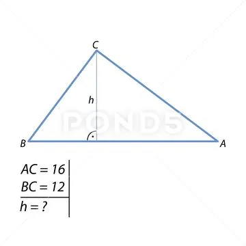 The problem of calculating the height of a triangle: Royalty Free #77562334