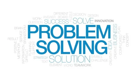 Problem solving animated word cloud, tex... | Stock Video | Pond5