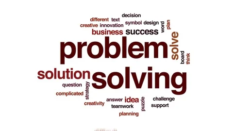 Problem solving animated word cloud, tex... | Stock Video | Pond5