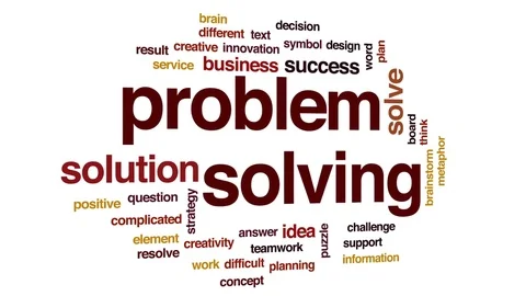 Problem solving animated word cloud, tex... | Stock Video | Pond5
