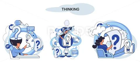 Problem solving concept, woman wondering or thinking, planning or ...