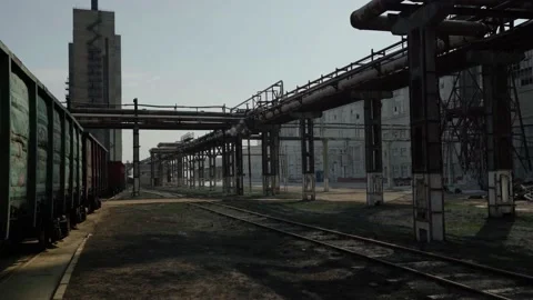 Process area structure , piping , engine... | Stock Video | Pond5