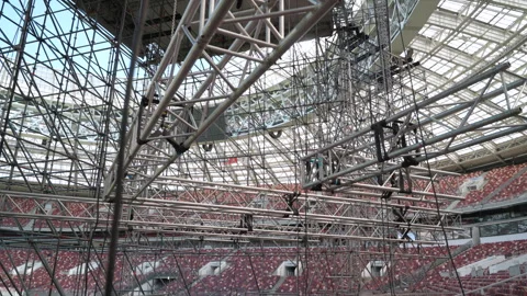 The process of building a concert venue ... | Stock Video | Pond5