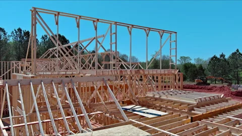 In process of building a new house, the ... | Stock Video | Pond5