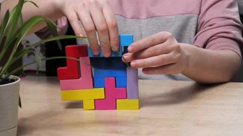 The process of building a tower of diffe... | Stock Video | Pond5