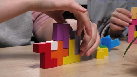 The process of building a tower of diffe... | Stock Video | Pond5