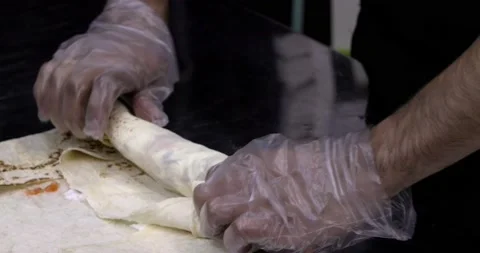 Process of cooking shawarma. Chicken sha... | Stock Video | Pond5