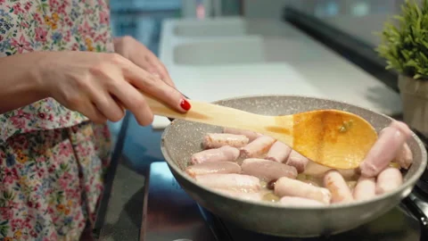 Process of cooking unhealthy food at hom... | Stock Video | Pond5