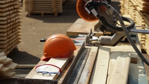 The process of harvesting lumber. Work a... | Stock Video | Pond5