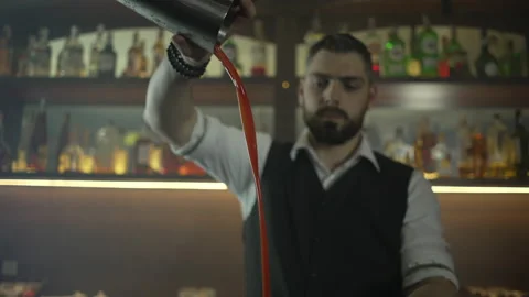 The process of making a cocktail at the ... | Stock Video | Pond5
