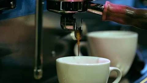 Process of making espresso in coffee mac... | Stock Video | Pond5