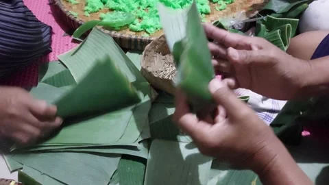 The process of making green sticky rice ... | Stock Video | Pond5
