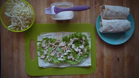The process of making shawarma with fema... | Stock Video | Pond5