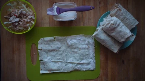 The process of making shawarma with fema... | Stock Video | Pond5