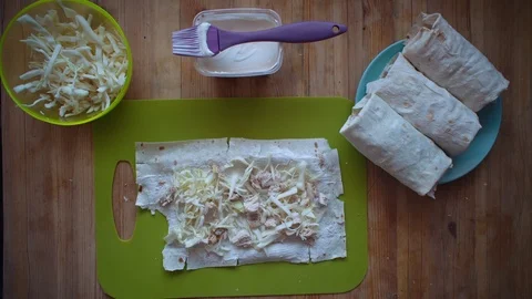 The process of making shawarma with fema... | Stock Video | Pond5