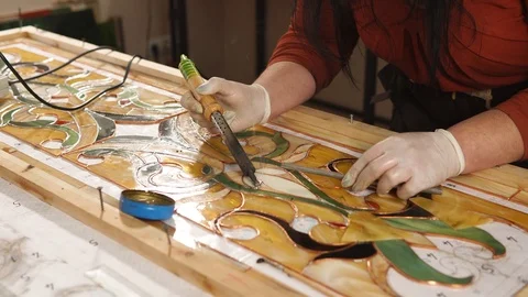 Stained Glass Making Stock Video Footage | Royalty Free Stained Glass ...