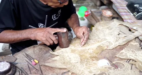 Process of making Wayang shadow puppet. ... | Stock Video | Pond5
