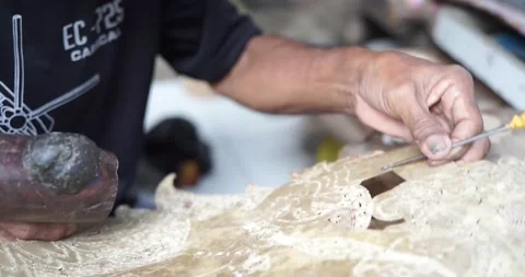 Process of making Wayang shadow puppet. ... | Stock Video | Pond5