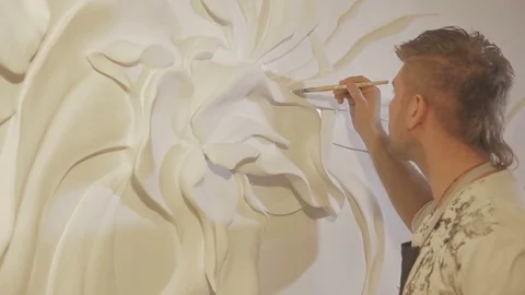 The process of molding stucco and bas-re... | Stock Video | Pond5